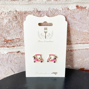 Golf Studs, Golf Earrings, Golf Cart Studs, Retirement Gift, LGA Gift ...