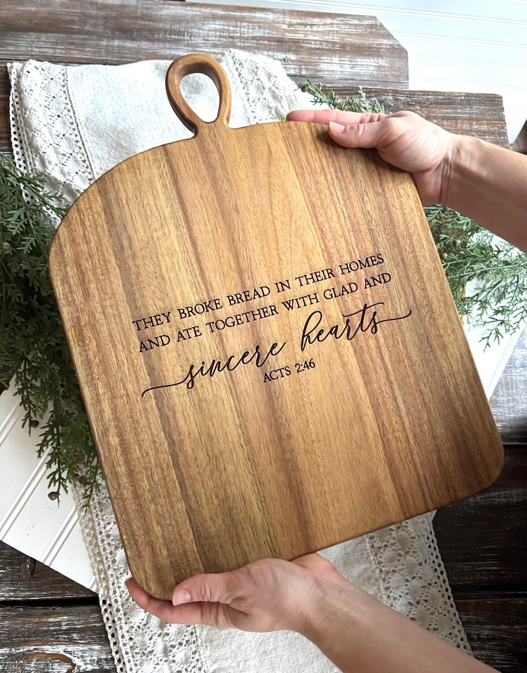 Custom Engraved Acacia Wood Cutting Board, Personalized, Wedding Gift ...