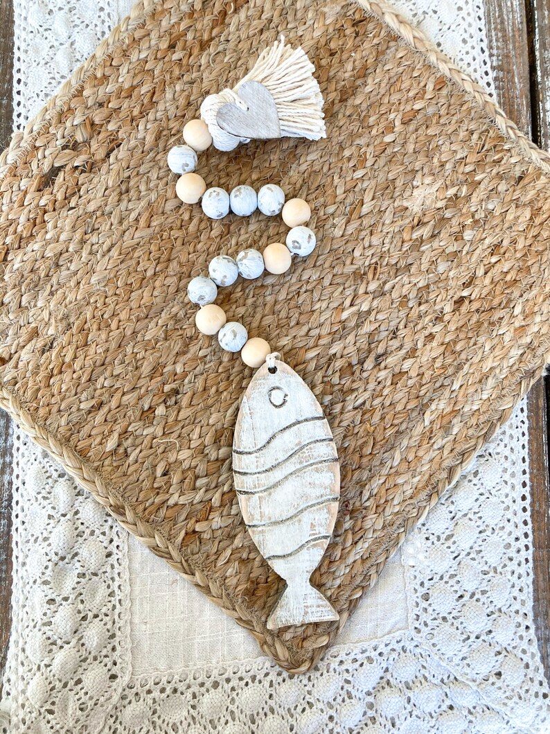Coastal Bead Garland, Hygge Garland, Fish Garland, Tassel Garland ...