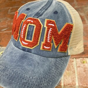 Sports Mom Chenille Patch Hat, Sports Mom, Softball Mom, Volleyball Mom ...