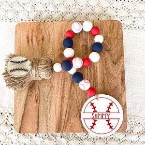 Baseball Bead Garland, Tiered Tray Decor, Classroom Decor, Personalized ...