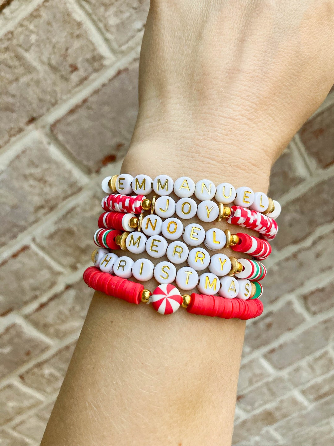 Christmas Heishi Bracelet, Christmas Bracelet, Heishi Bead Bracelet ...