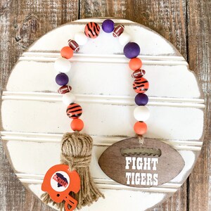 Football Bead Garland, Fall Decor, Tiered Tray Decor, Football Decor ...