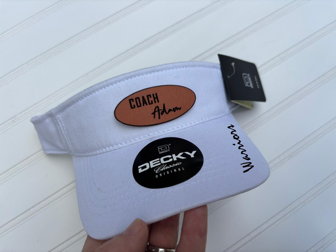 Personalized Leather Patch Visor, Coach Visor, Football Basketball ...