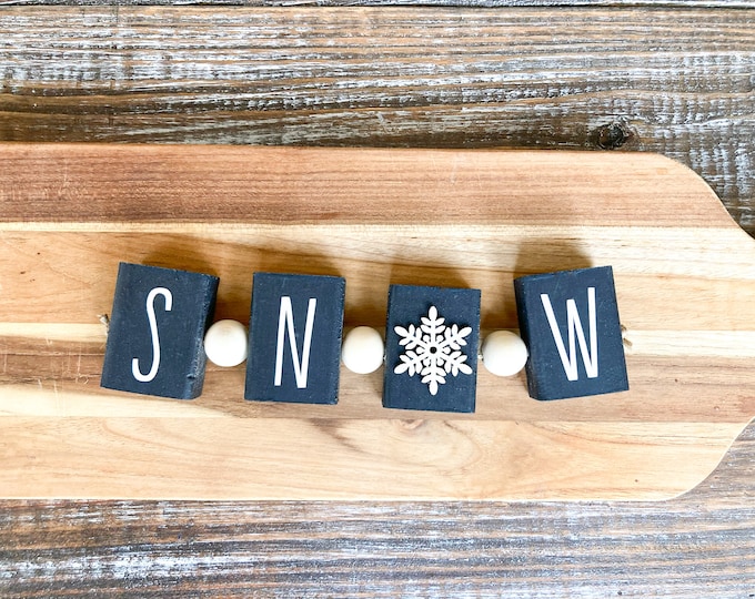 Winter Sign, Snow Sign, Snow Tiered Tray Decor, Winter Tiered Tray ...
