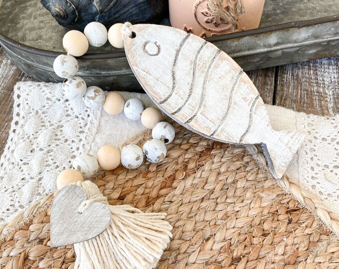 Coastal Bead Garland, Hygge Garland, Fish Garland, Tassel Garland ...
