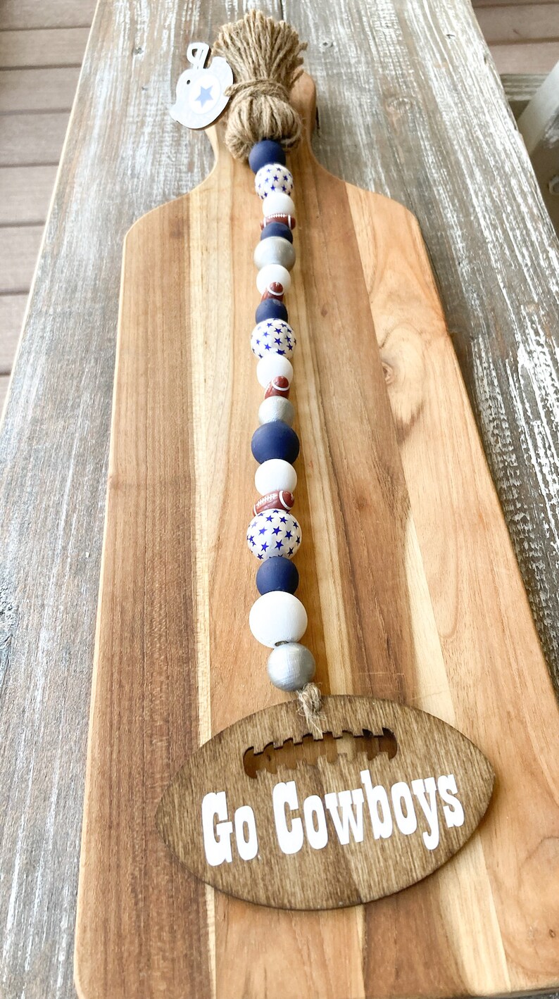 Football Bead Garland, Fall Decor, Tiered Tray Decor, Football Decor ...