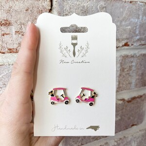 Golf Studs, Golf Earrings, Golf Cart Studs, Retirement Gift, LGA Gift ...