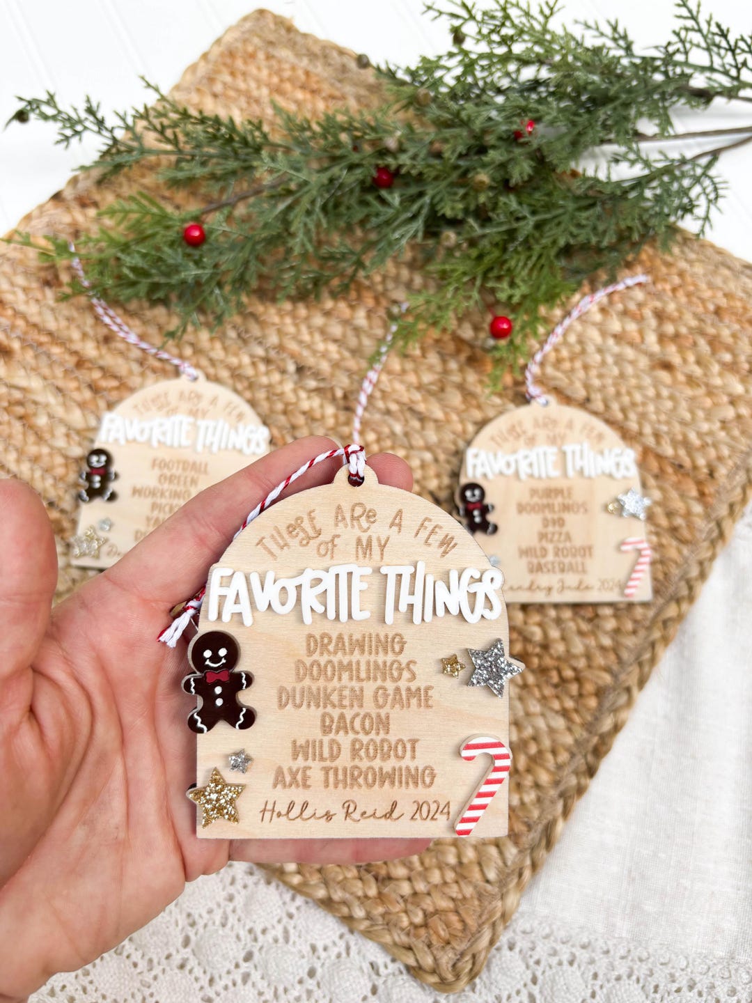 Customizable Kids Ornament, Favorite Things Personalized Kid's Keepsake ...