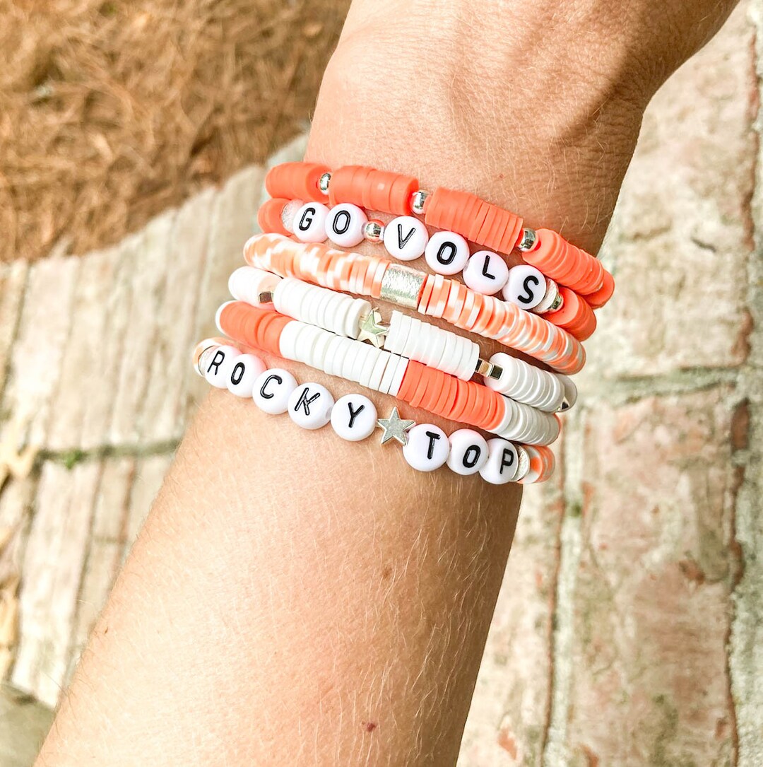 Tennessee Vols Heishi Stack Bracelets, Go Vols Heishi, University of ...