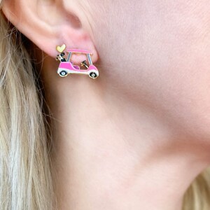 Golf Studs, Golf Earrings, Golf Cart Studs, Retirement Gift, LGA Gift ...