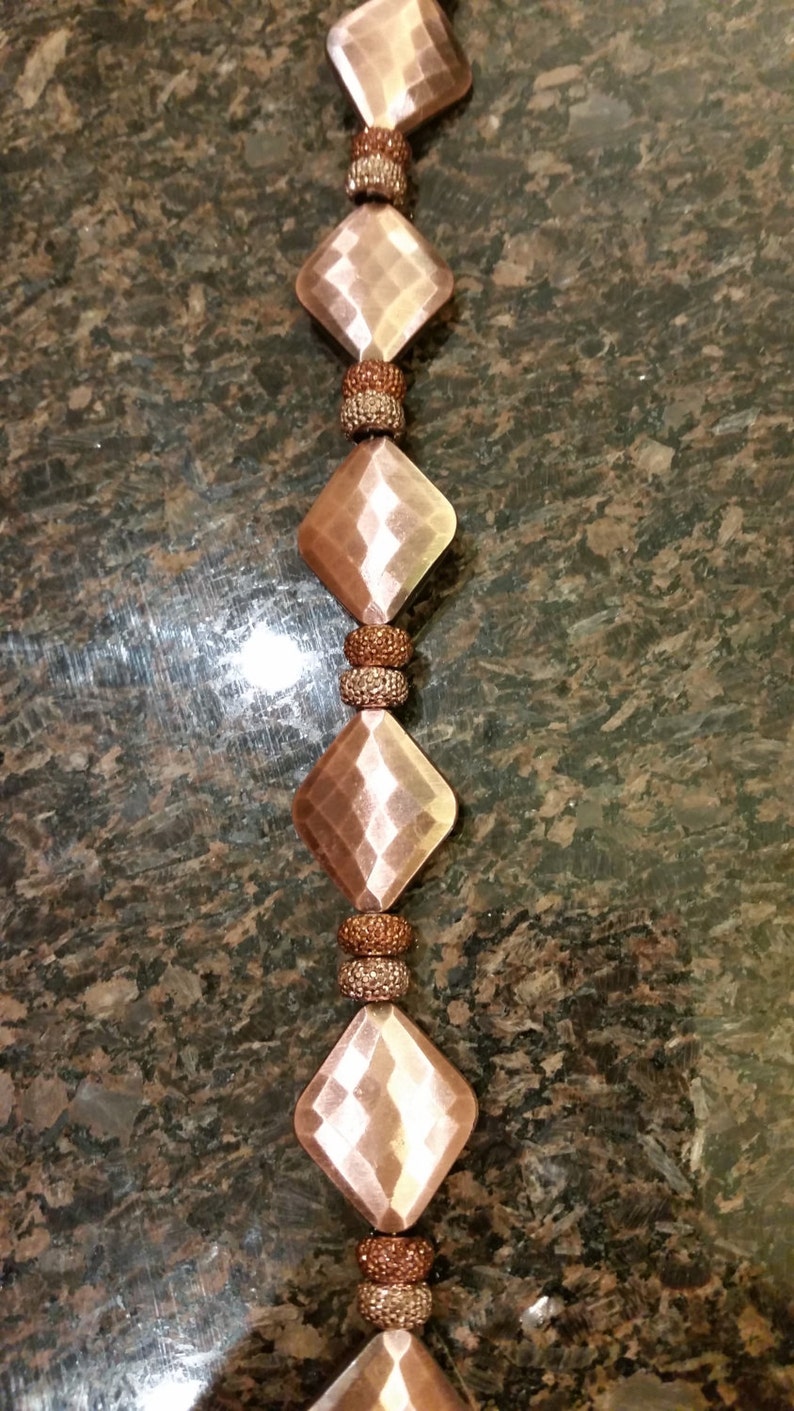 Beaded drapery tie-back with copper and glimmery beads on | Etsy