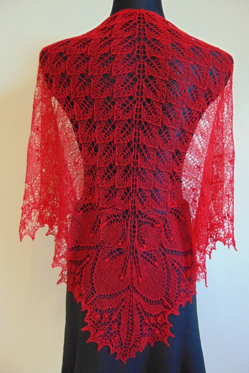 Triangular Red or White Lace Shawl, White Hand Knitted Lace Shawl,shawl ...