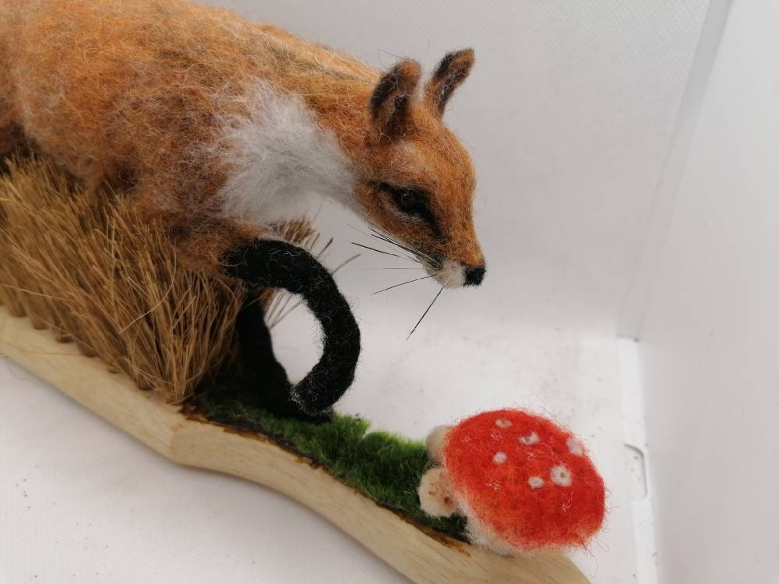 Autumn Forager - Needle Felt Fox on Vintage Brush - Etsy