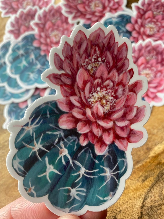 Blooming Cactus Sticker Weatherproof Decal Cactus Sticker for - Etsy