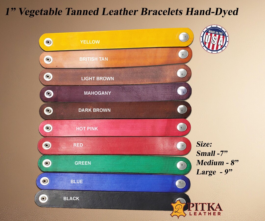 Vegetable Tanned Leather Bracelet Blanks: Hand-dyed, Stamping & Tooling ...