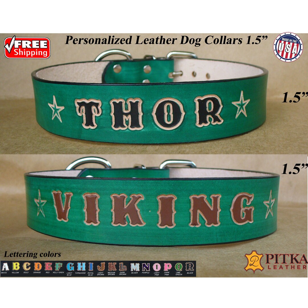 Extra Large Dog Collar Custom Leather Dog Collar Free - Etsy