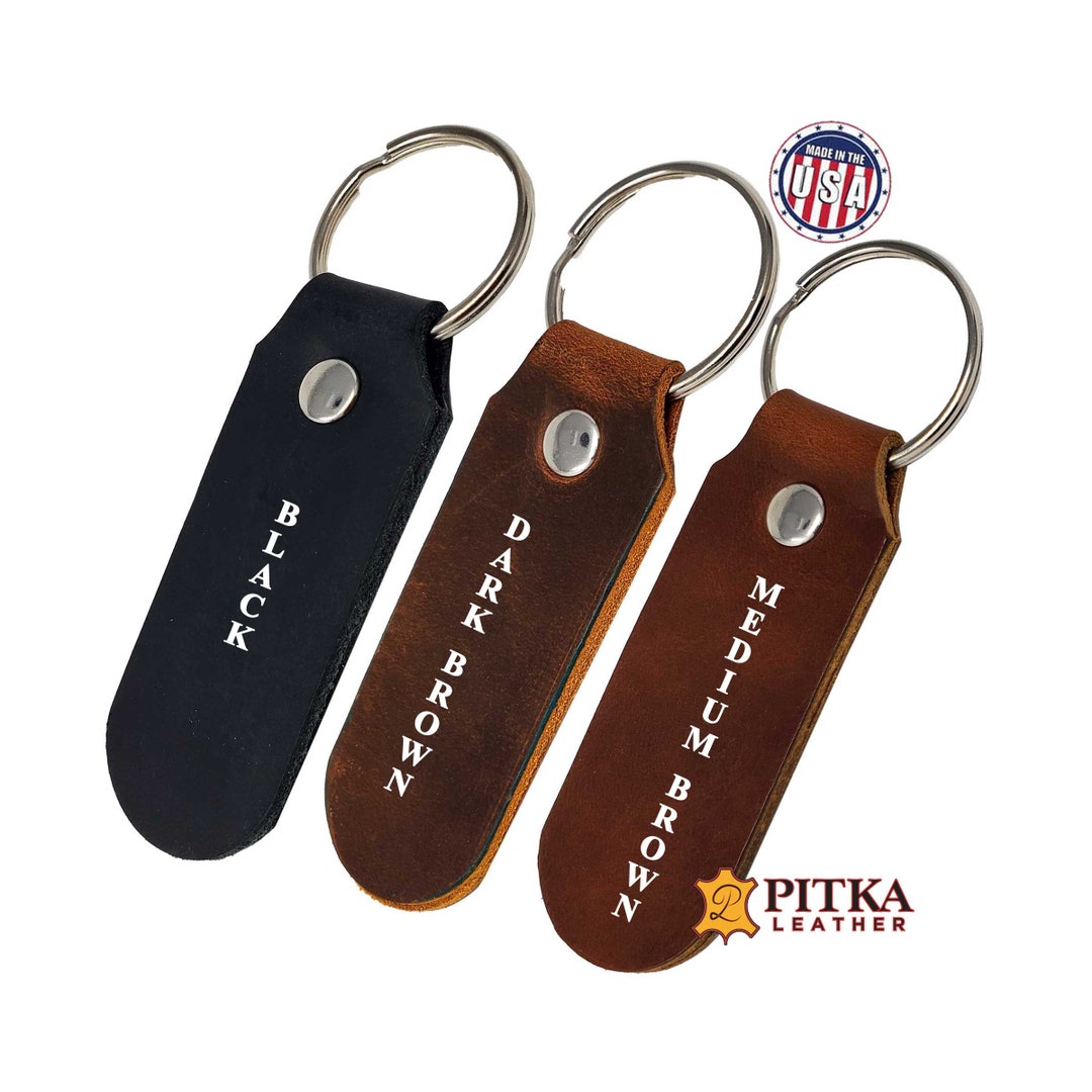 Double-sided Full Grain Leather Keychains 10 Pack-leather Keyrings ...