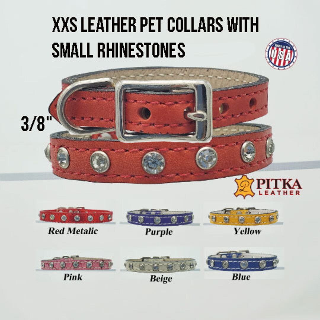 Rhinestone Pet Collars Soft Bling Puppy or Cat Collar XXS Stylish Toy ...