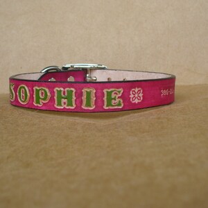 Custom Dog Collar With Name - Leather Pet Collars Made in USA - Medium ...