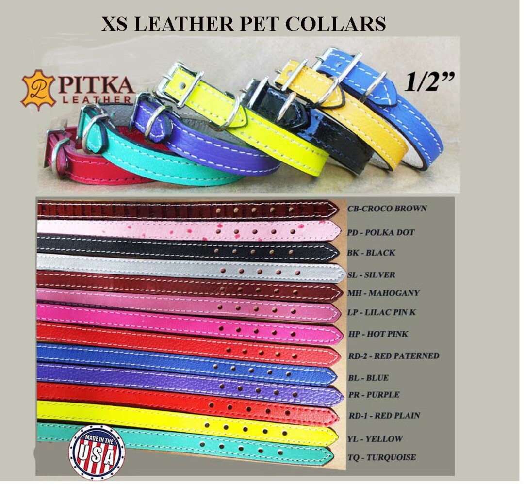 Quality Leather Puppy Collars XS - Soft Leather Dog Collars for Toy ...