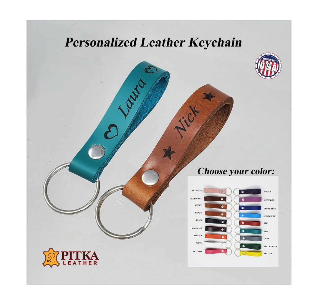 Custom Leather Keychain, Personalized Leather Keychains Accesories ...