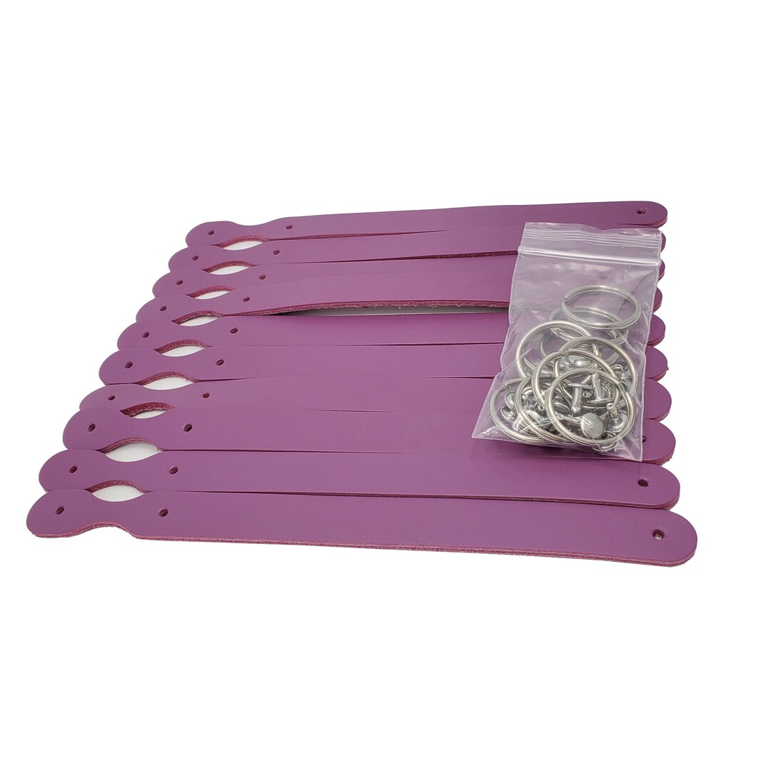 Leather Keychains 10 Pack-lavender Color Leather Key Fobs, Hardware ...