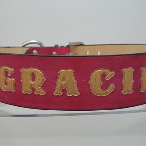 Custom Collars for Big Dogs - Personalized Leather Dog Collars Red ...