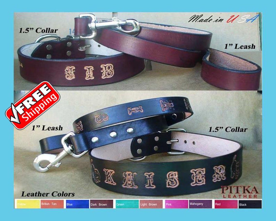 Custom Made Collars and Leashes for Big Dogs Personalized - Etsy
