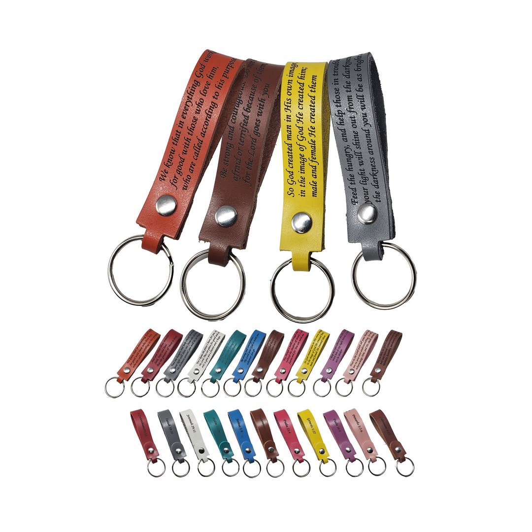 Christian Keychains Inspirational Bible Verse Key Chains Leather ...