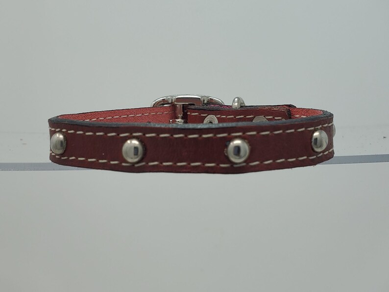Leather Dog Collar With Studs XS Studded Toy Dog Collars - Etsy