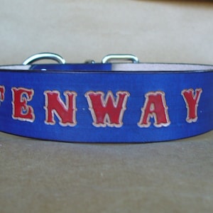Personalized Leather Dog Collar - Blue Custom Made Collar With Name ...