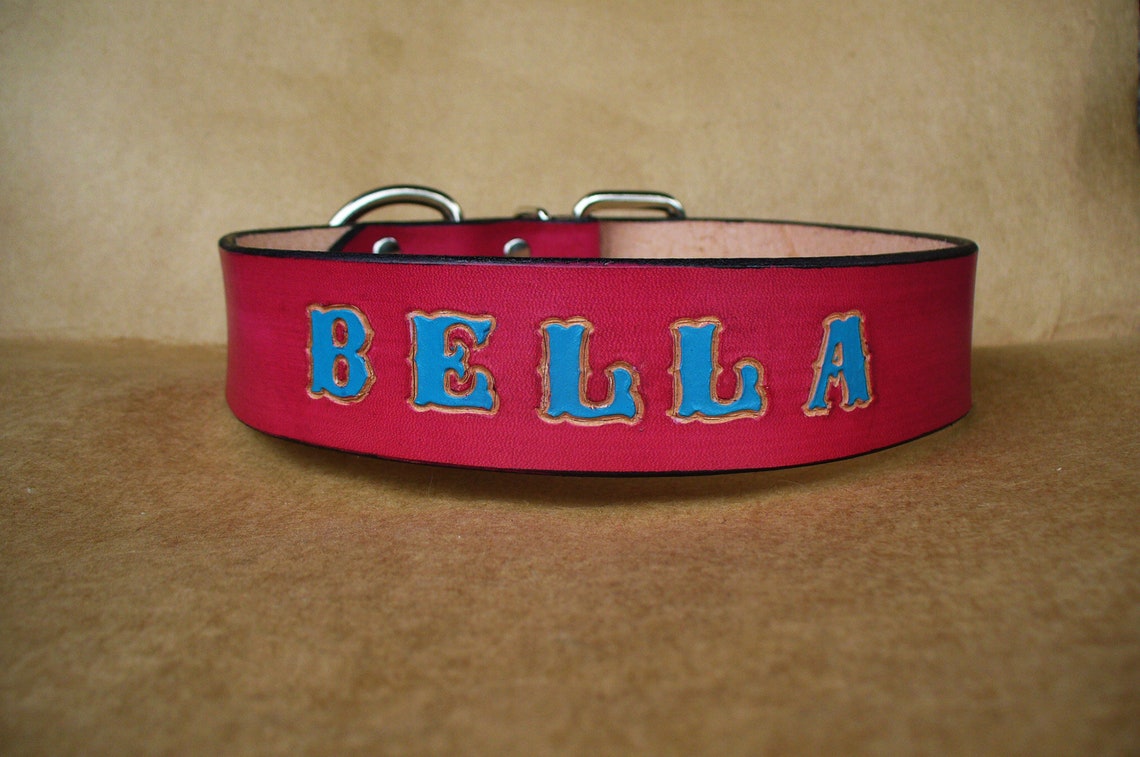 Custom Collars for Big Dogs Personalized Leather Dog Collars - Etsy