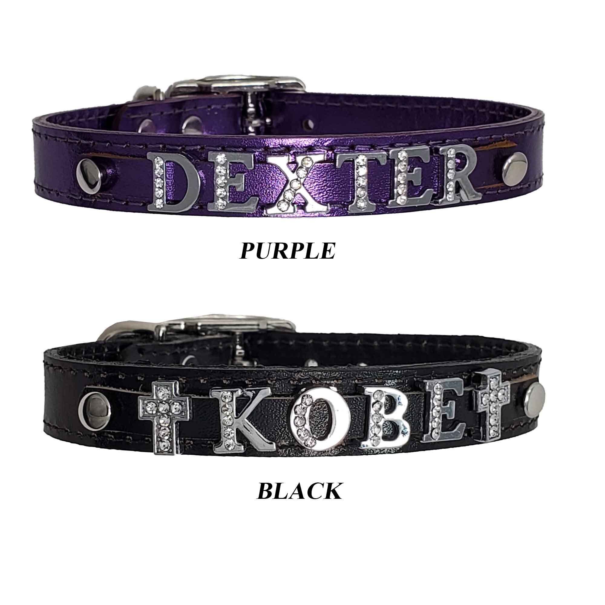 Personalized Dog Collars 5/8 in with half Rhinestone Letters - Etsy.de