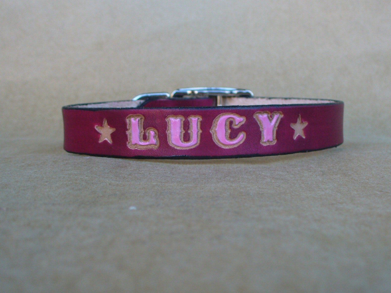 Custom Dog Collar with Name Leather Pet Collars made in USA | Etsy