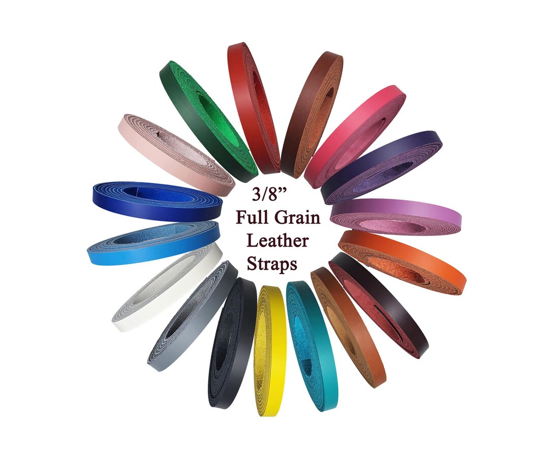 3/8" Latigo Leather Strip: Vibrant Colors, 6-7oz, for Belts, Straps ...