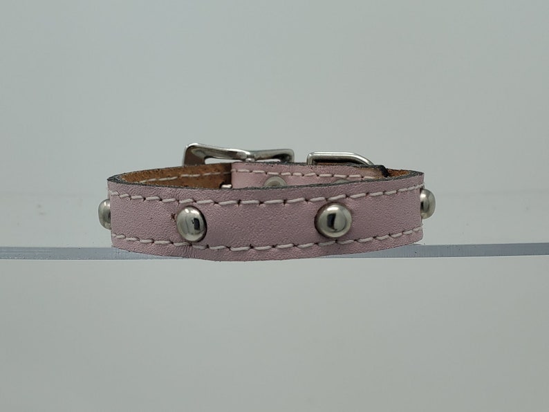 Leather Dog Collar With Studs XS Studded Toy Dog Collars - Etsy