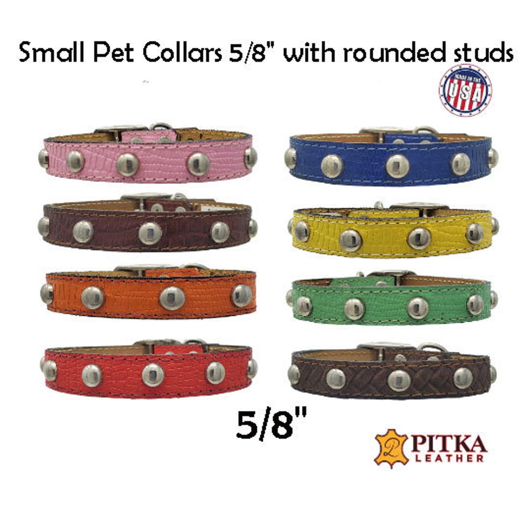 Collier de chien ou de chat en cuir clouté Colliers mignons pour petits ...