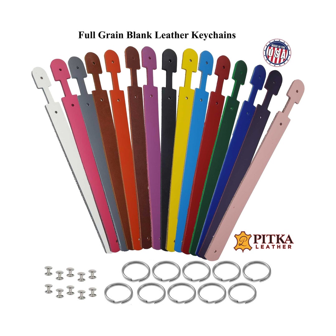 10 Pack Leather Keychains Kit-diy Leather Key Fobs, Hardware Included ...