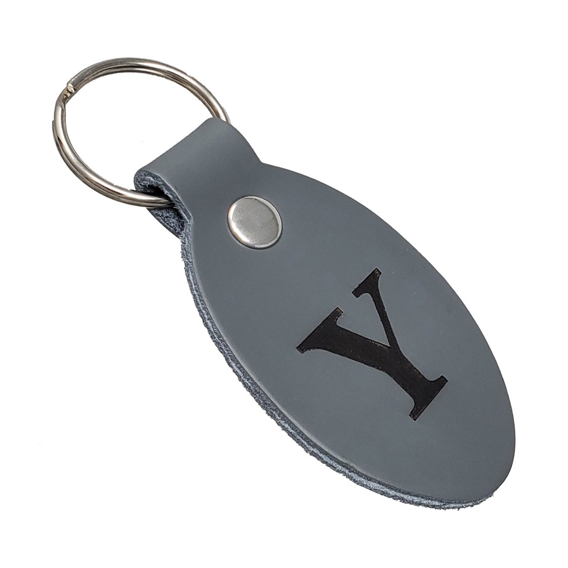 Gray Leather Keychains Blank 10 Pack Leather Key Fobs | Etsy