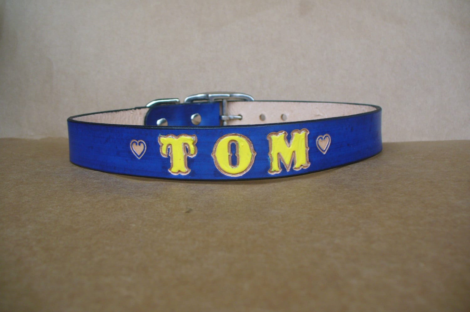 Blue Dog Collar Personalized with Name Durable Collars - Etsy Nederland