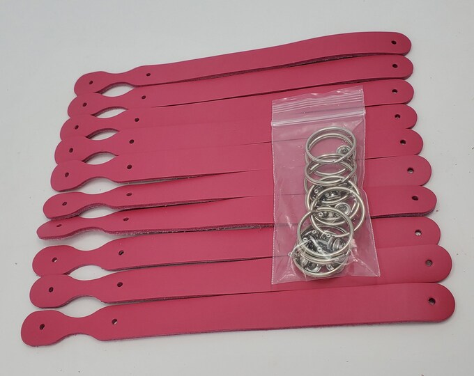Leather Keychains 10 Pack-hot Pink Leather Key Fobs, Hardware Included ...