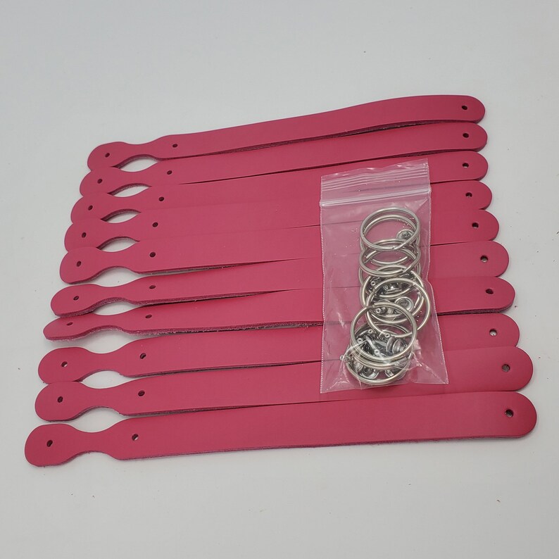 Leather Keychains 10 Pack-hot Pink Leather Key Fobs, Hardware Included ...