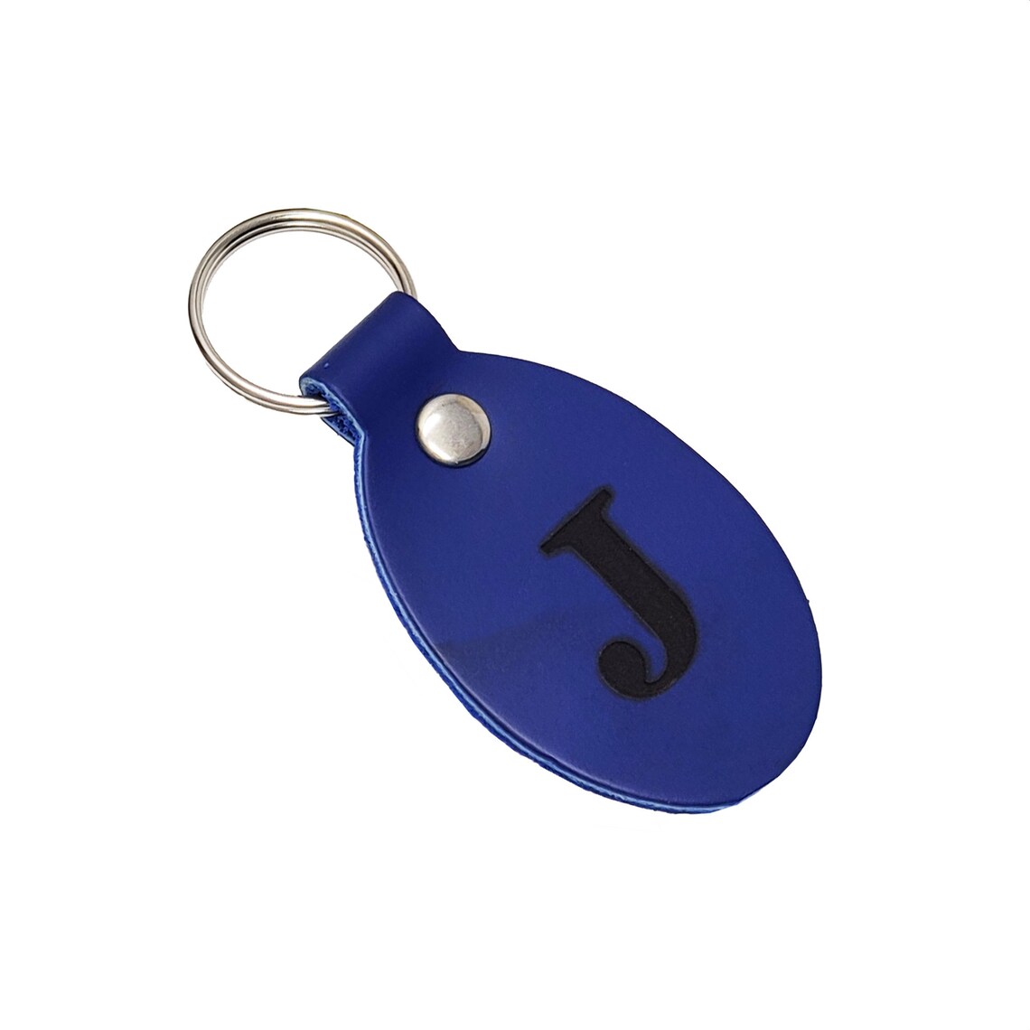Leather Keychains Blank 10 Pack, Royal Blue Leather Key Fobs, Laser ...