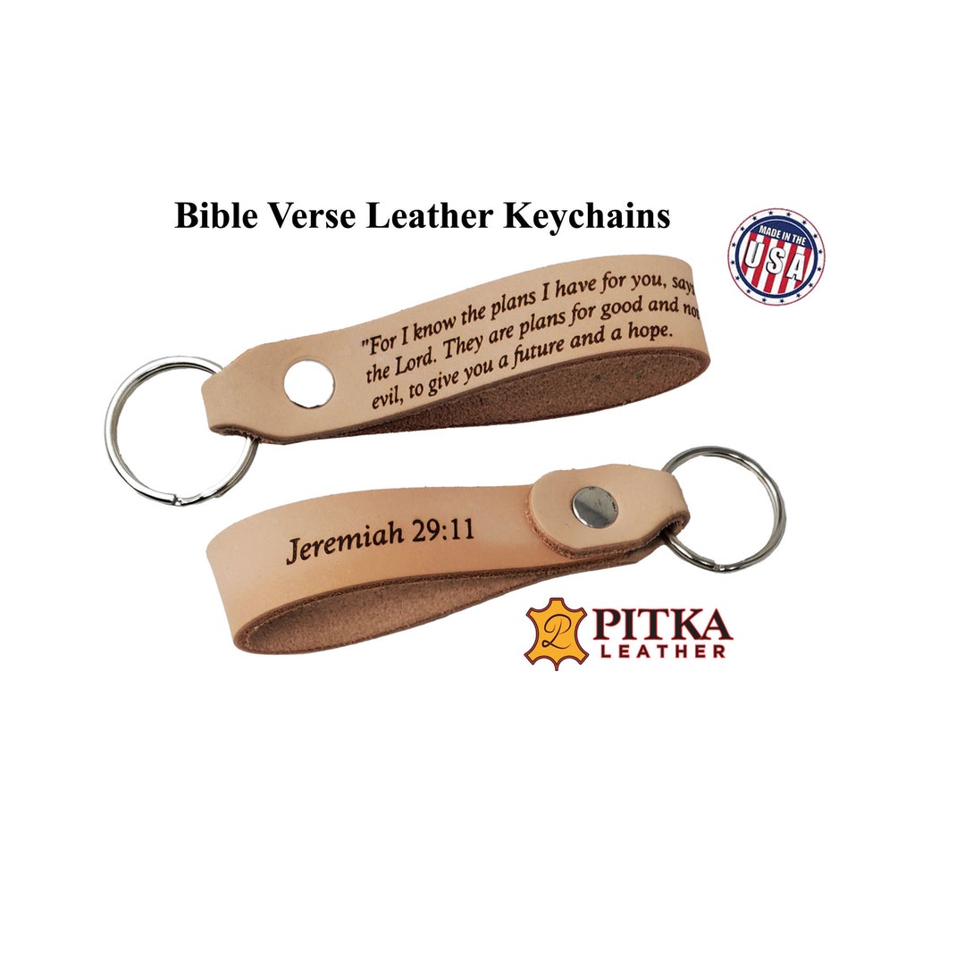 Bible Verse Leather Keychains Laser Engraved -father's Day Gift, Mother ...
