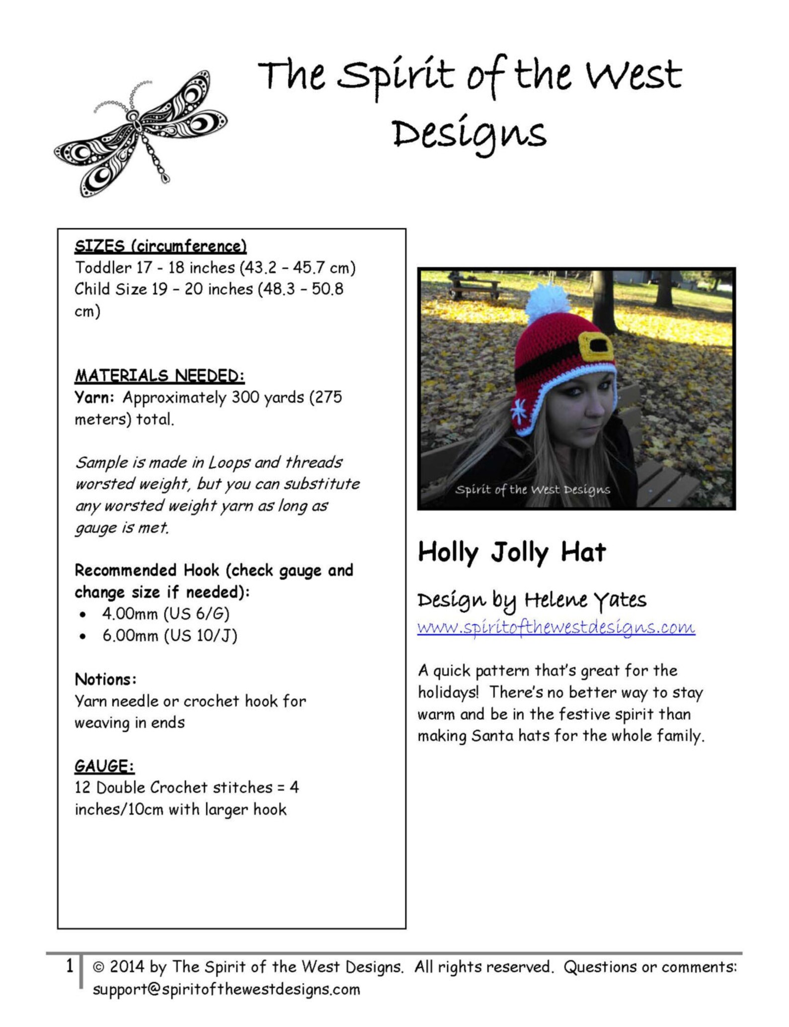 Holly Jolly Hat Crochet Pattern Christmas Xmas Santa Beanie - Etsy Denmark