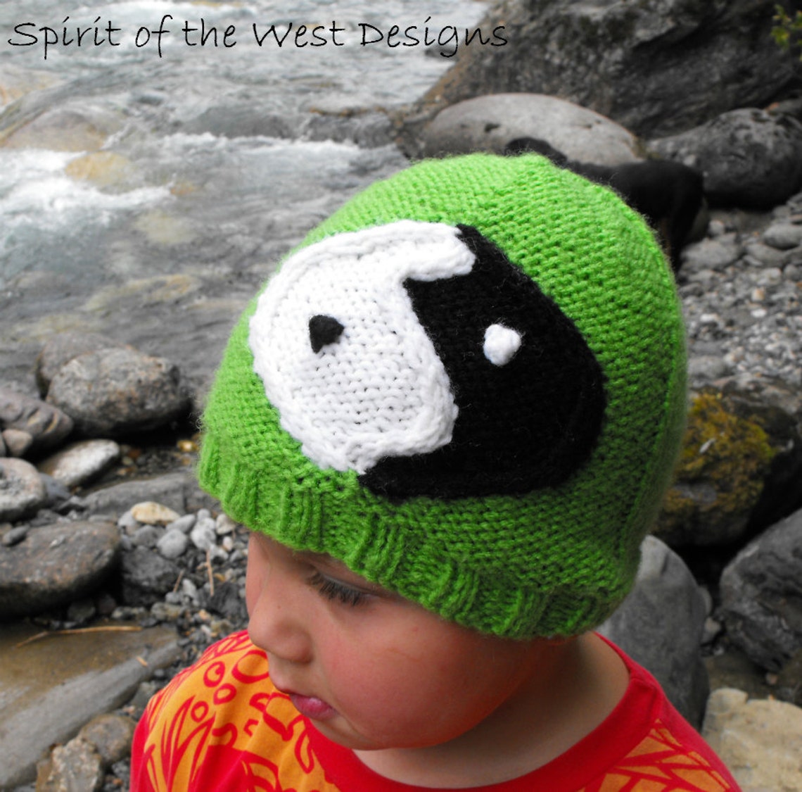 Yin Yang Cabled Hat Knitting Pattern Child Teen Adult Sizes Womans Mens ...