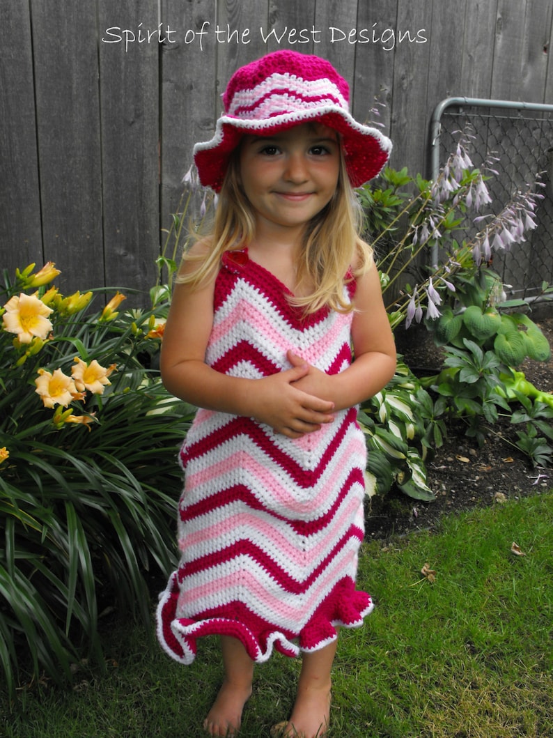 Chevron Sundress Crochet Dress Pattern Toddler Child Spring Tutu ...