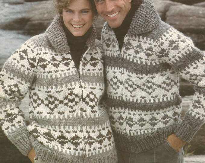 White Buffalo Pattern 16 Cowichan Salish Sweater Knit Cardigan Native ...