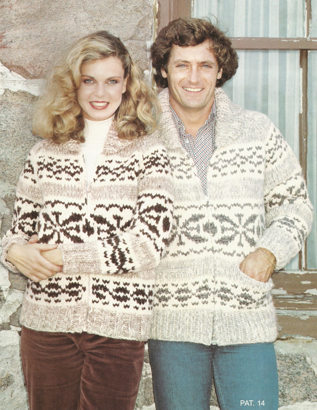 White Buffalo Pattern 14 Cowichan Salish Sweater Knit Cardigan Native ...